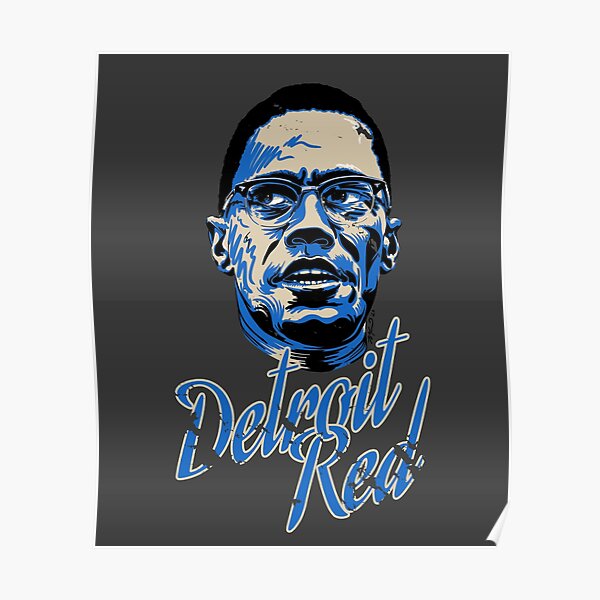 "Distressed Malcolm X (AKA Detroit Red) Blue Colorway" Poster for Sale ...