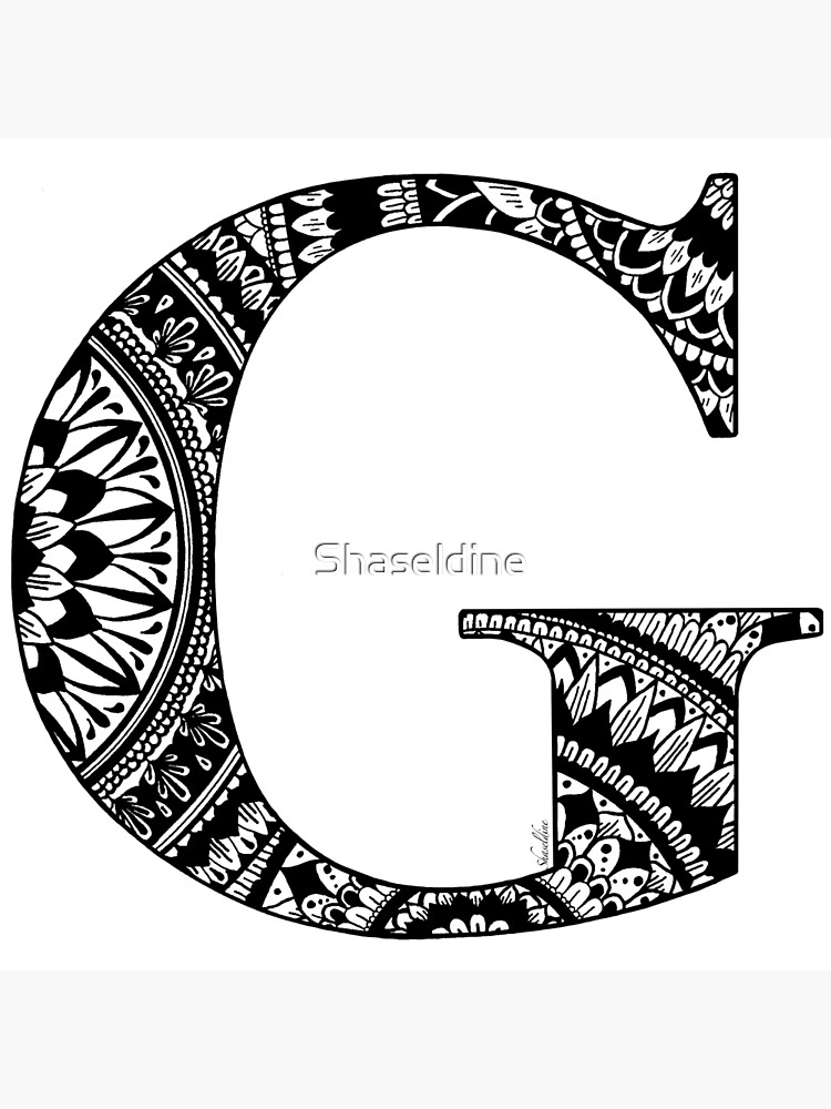 "Mandala Letter G" Framed Art Print for Sale by Shaseldine | Redbubble