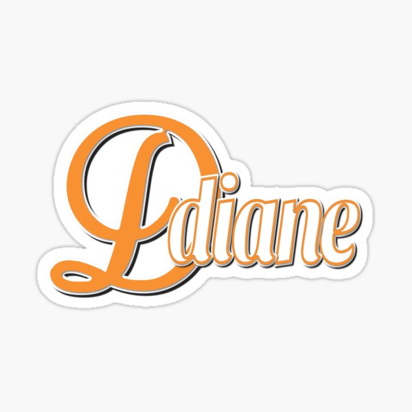 "Diane. Name in Peach and White" Sticker by DeeStar | Redbubble
