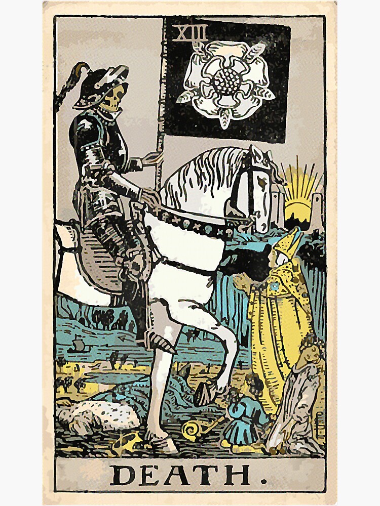 "Death Tarot Card XIII " Sticker for Sale by Frankwauters | Redbubble