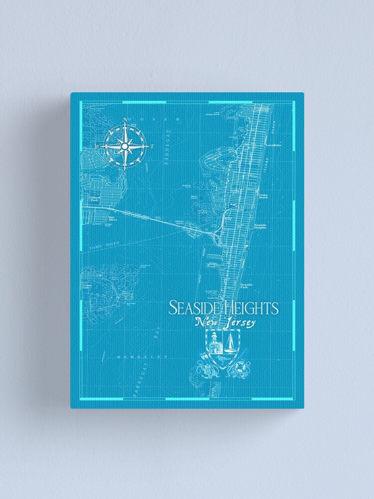 "Seaside Heights Jersey Shore Map" Canvas Print by guccidreamz | Redbubble