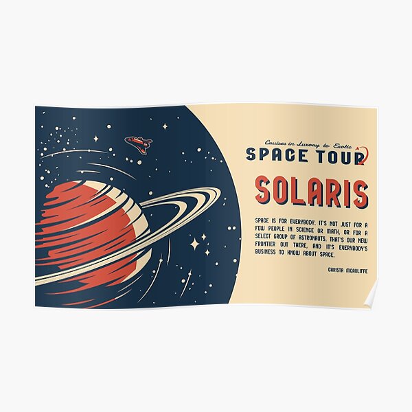 "Space Tour Vintage Space Exploration Solaris" Poster for Sale by ...