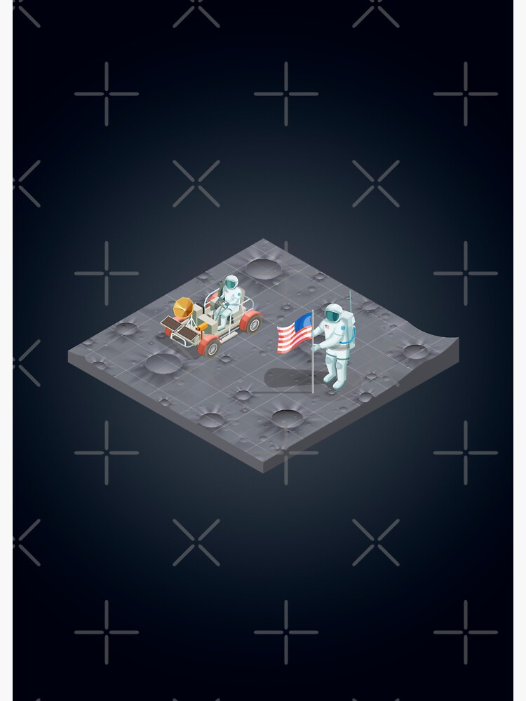 "Isometric Space: Moon landing" Sticker for Sale by SynthWave1950 ...