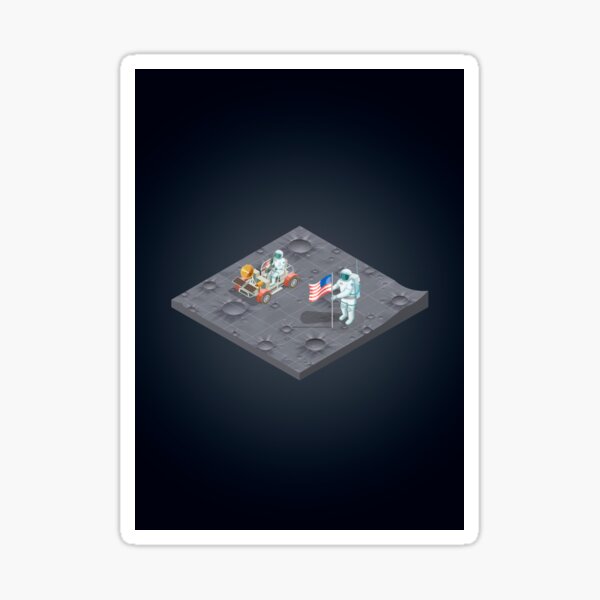 "Isometric Space: Moon landing" Sticker for Sale by SynthWave1950 ...