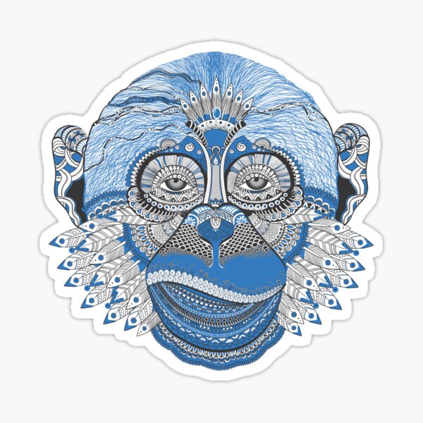 "Monkey Face " Sticker for Sale by smartside2 | Redbubble