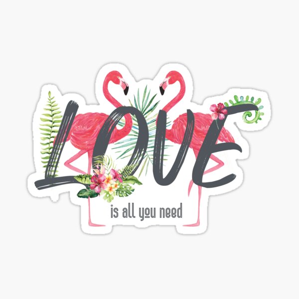 "Tropical Days - Love Is All You Need" Sticker by Amanda-Lakey | Redbubble