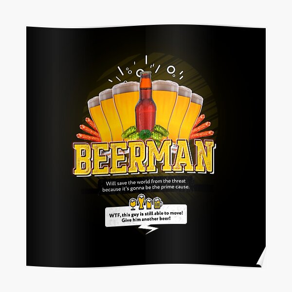 Póster «Beber superhéroe Beerman | fiesta de alcohol | Oktoberfest ...