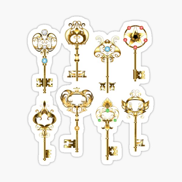 "Set of Gold Keys" Sticker for Sale by Blackmoon9 | Redbubble
