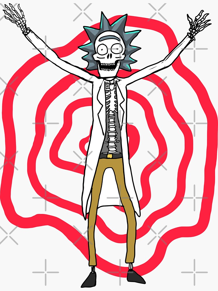 "Skeleton Rick" Sticker for Sale by deathanarchy | Redbubble