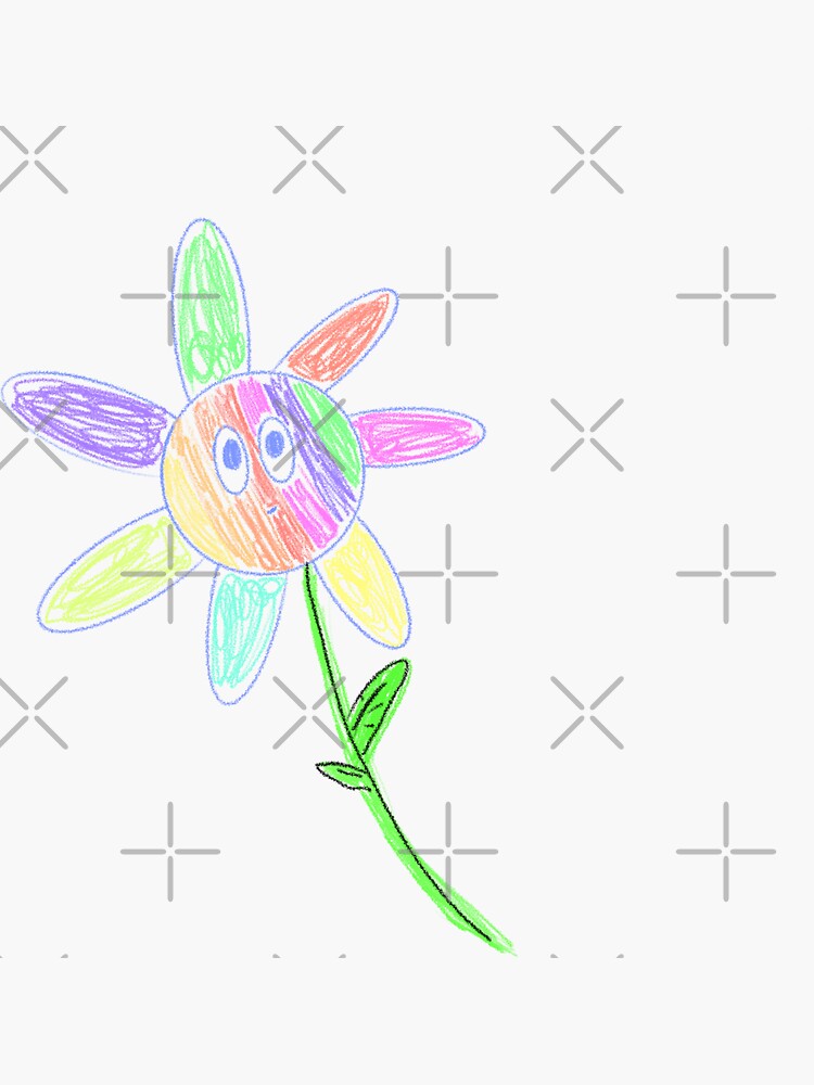 "Child cute colorful drawing sticker" Sticker by Avigailsella | Redbubble