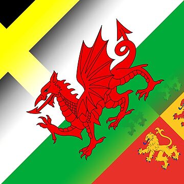 "Blended Welsh Flags, Baneri Cymru, Flags of Wales" Sticker for Sale by ...