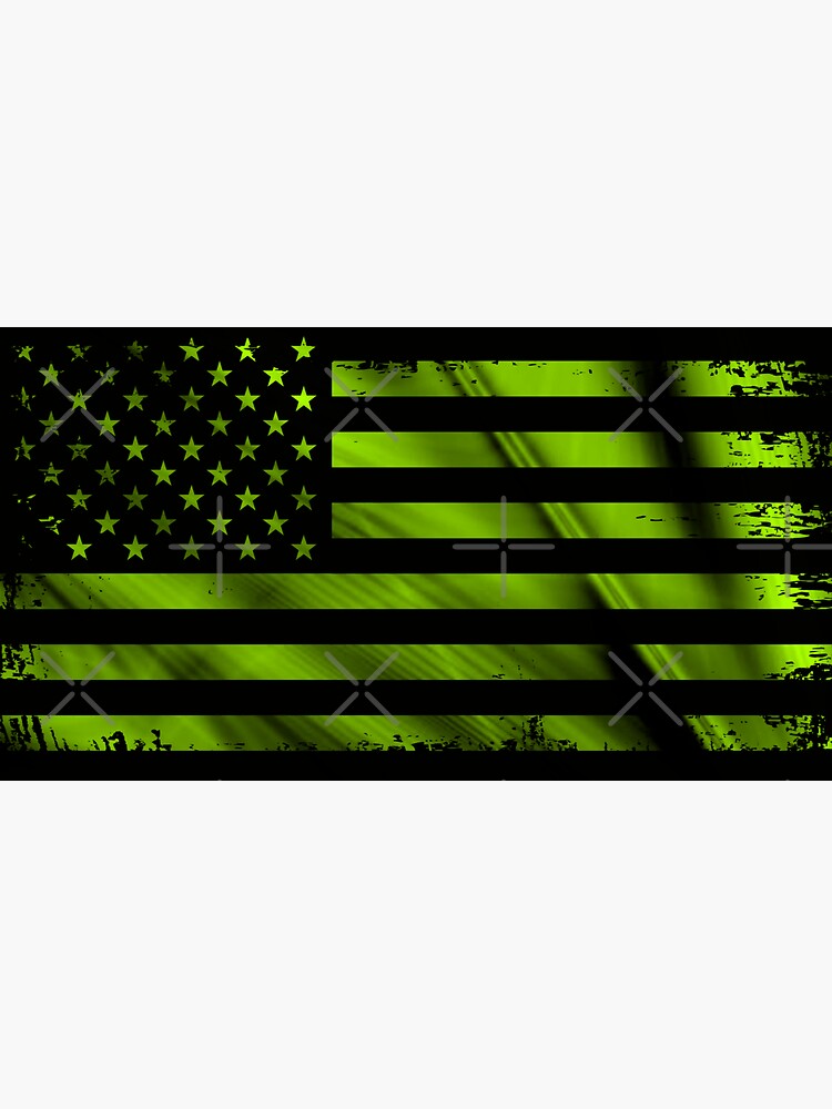 "Green Grunge American Flag" Sticker for Sale by artistwill | Redbubble
