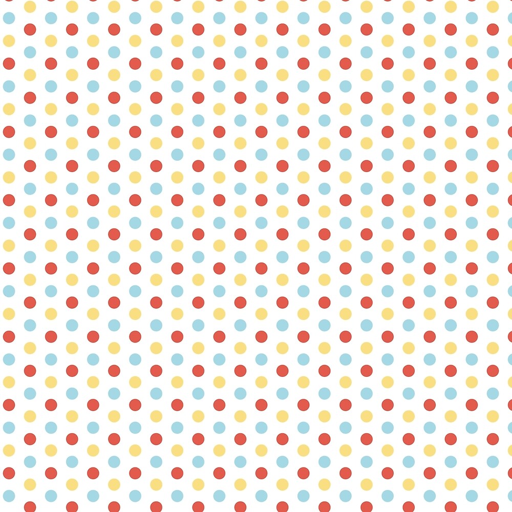 "Red, Yellow & Blue Polka Dots" by paperweight-art | Redbubble