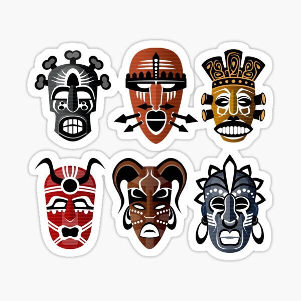 "African masks" Sticker for Sale by Stargo7 | Redbubble