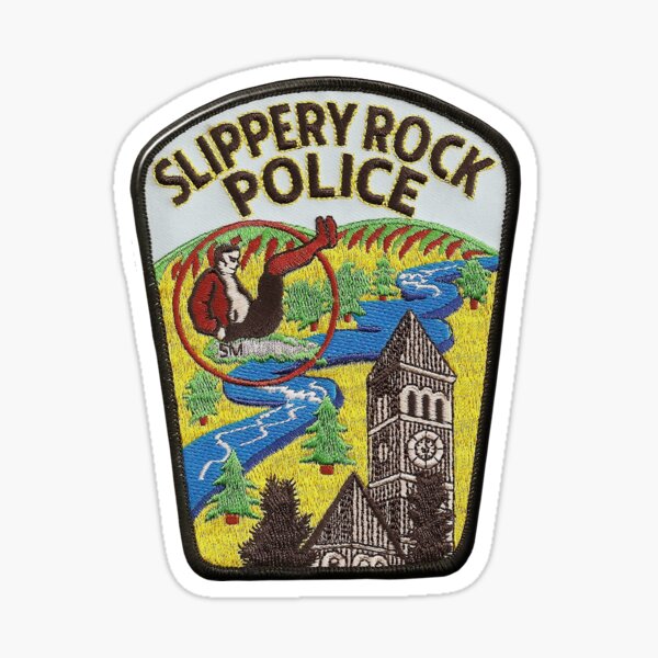 "Slippery Rock Police Department" Sticker by lawrencebaird | Redbubble