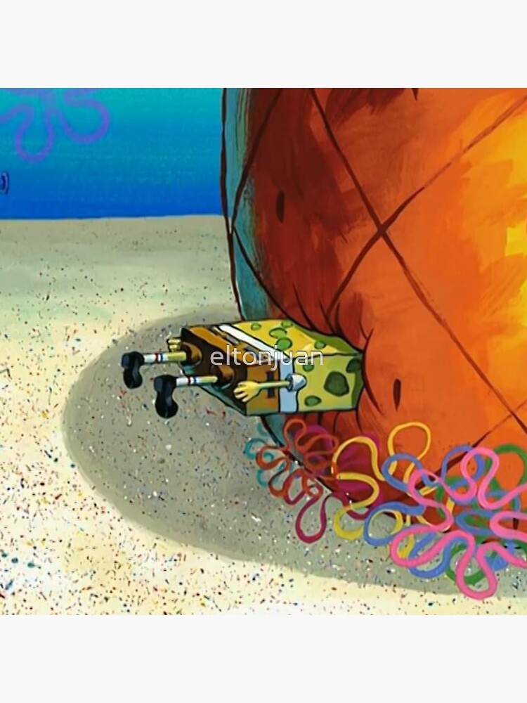 "Spongebob Stuck In His House" Sticker for Sale by eltonjuan | Redbubble