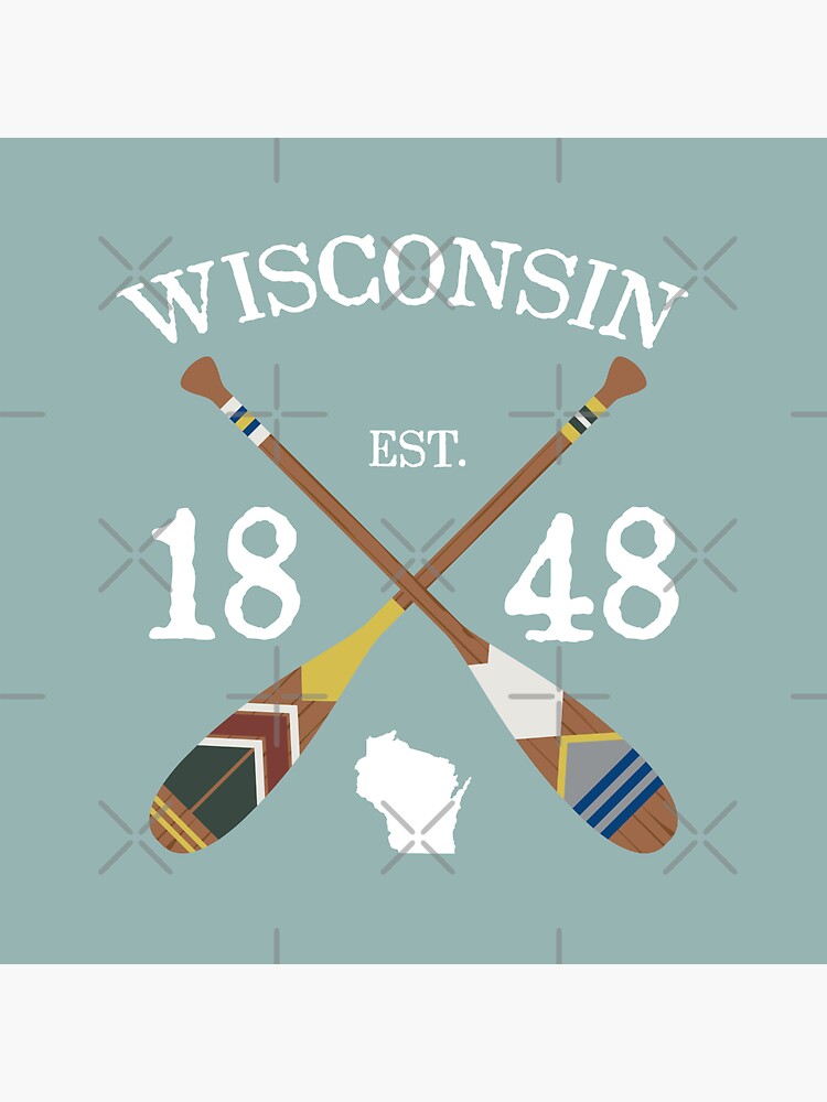 "Paddle Wisconsin, WI Lake Life Painted Oars" Sticker by ...