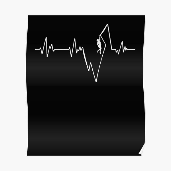 " climber climbing climber EKG" Poster by ANGELA2-BRYANT | Redbubble