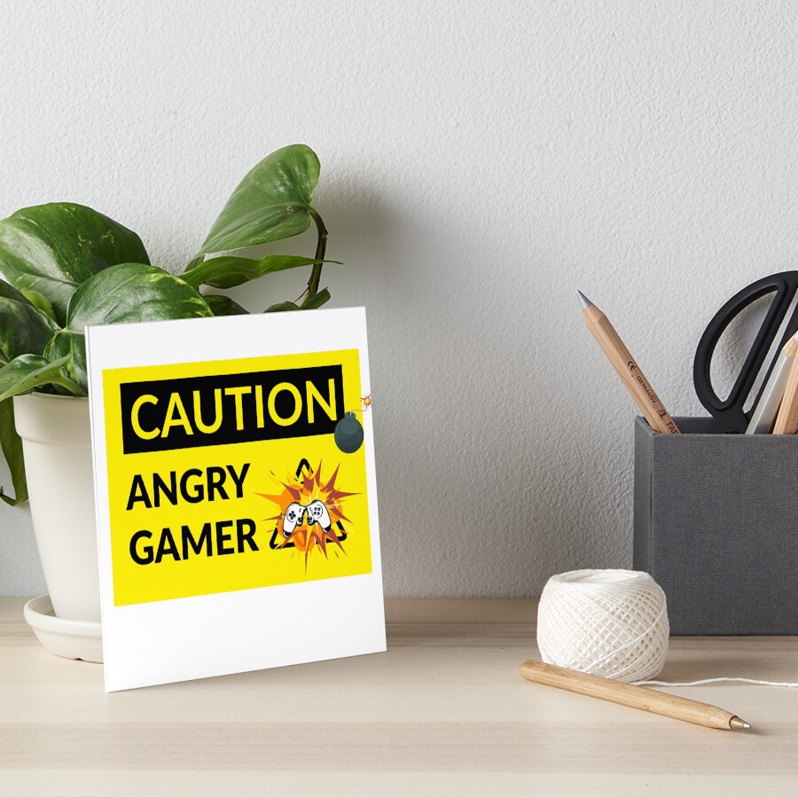 "Warning Angry Gamer - gamer sticker" Art Board Print for Sale by ...