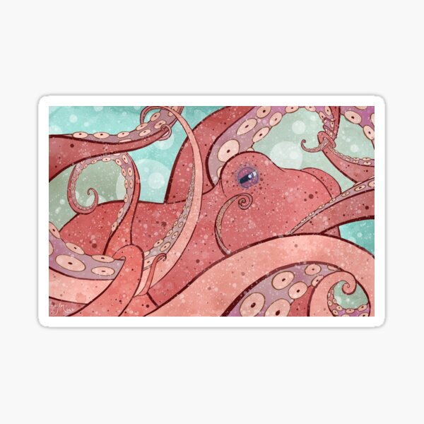 "Tangled Ocean Octopus" Sticker by TaylorRoseArt | Redbubble