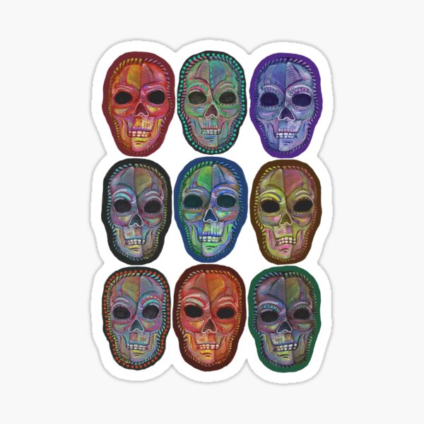 "Skulls, Decorative Skulls, Skull Art" Sticker by Mutantland | Redbubble