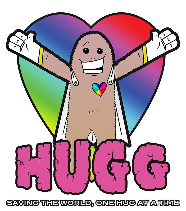 "Hugg - Saving the world, one hug at a time." by George Clarke | Redbubble