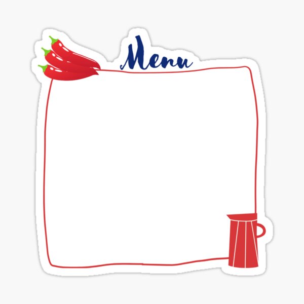 "Chillie Red Menu Rewritable Menu Sticker" Sticker for Sale by ...