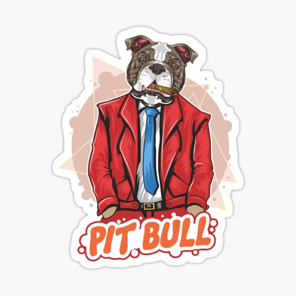 "Pit bull dog boss" Sticker for Sale by endi318 | Redbubble