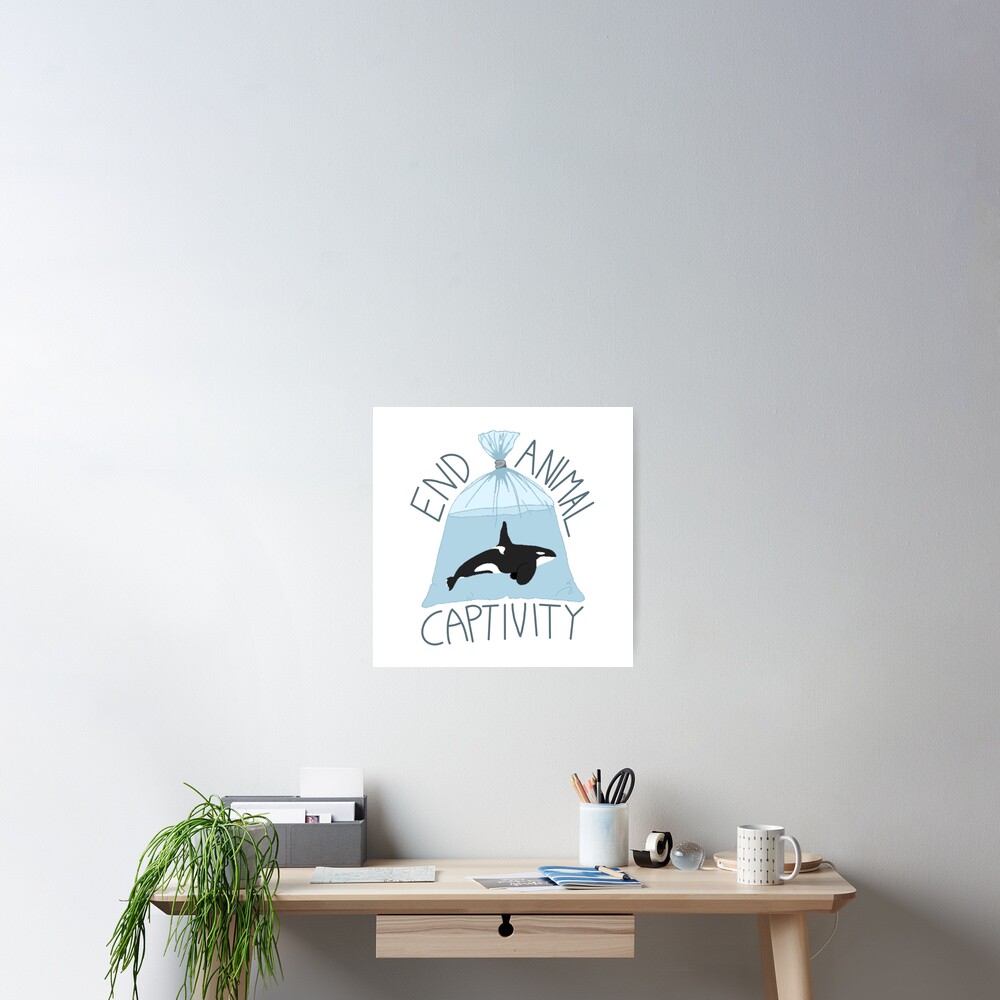 "End Animal Captivity (orca)" Poster for Sale by gabyestabrooks | Redbubble