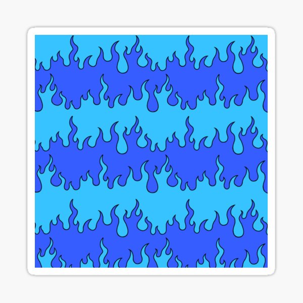 "Blue flame pattern" Sticker by hanameda | Redbubble
