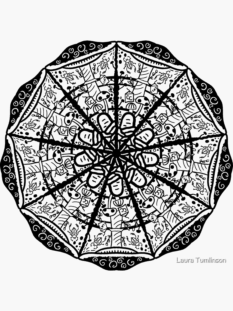 "Caduceus' Mandala - Black & White" Sticker for Sale by guidingvixen ...