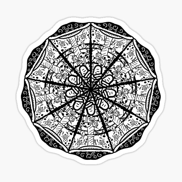 "Caduceus' Mandala - Black & White" Sticker for Sale by guidingvixen ...