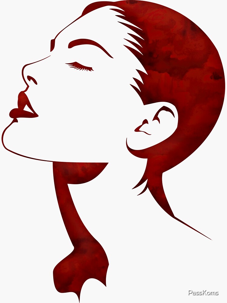 "Beautiful woman face" Sticker by PassKoms | Redbubble