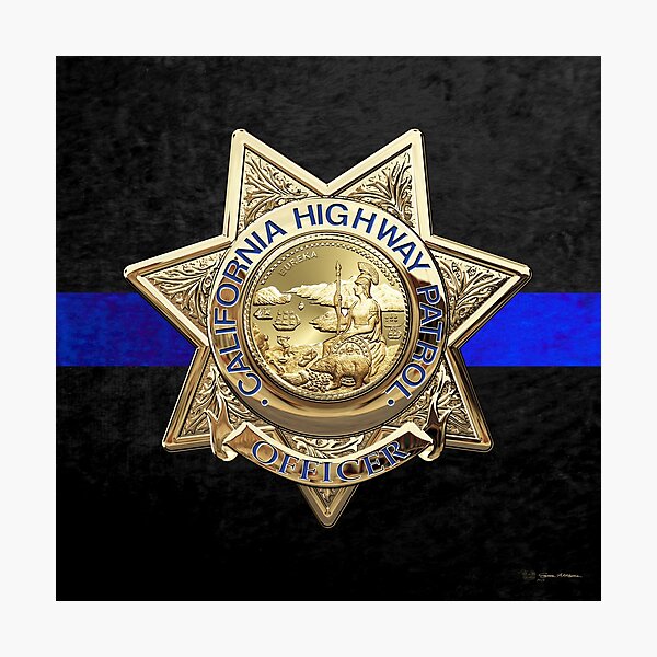 "California Highway Patrol - CHP Officer Badge - The Thin Blue Line ...