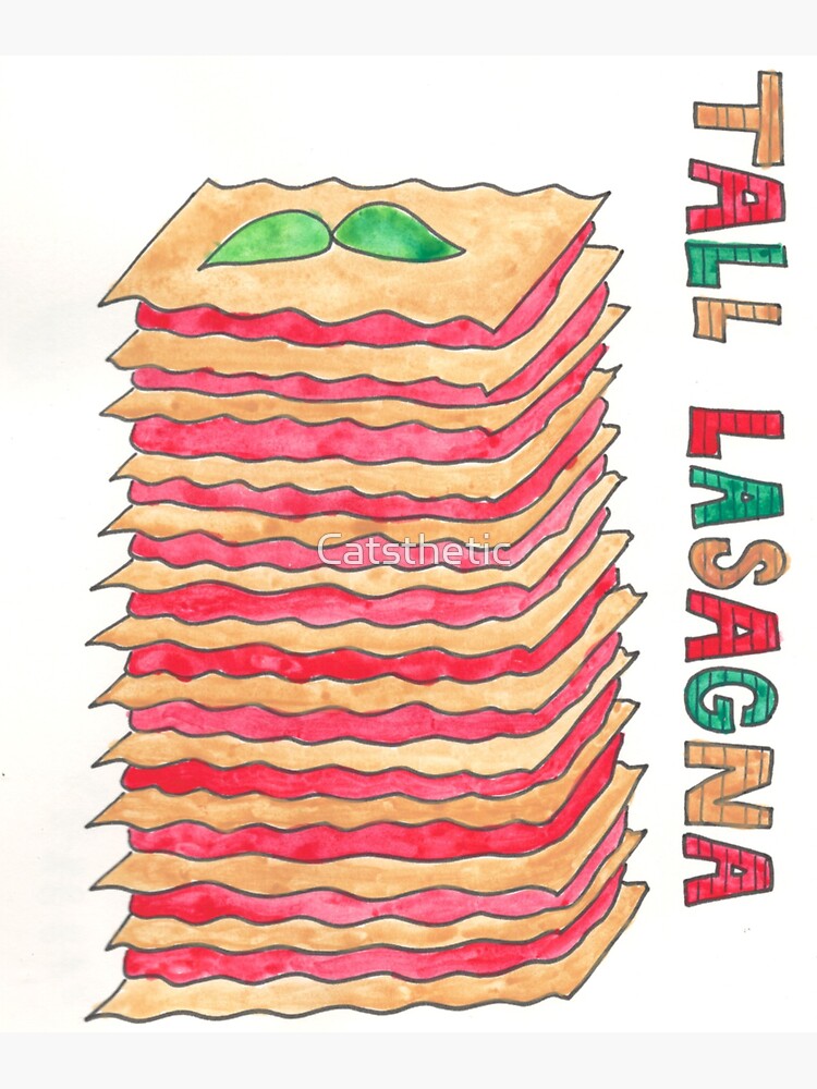 "Tall Lasagna" Sticker by Catsthetic | Redbubble
