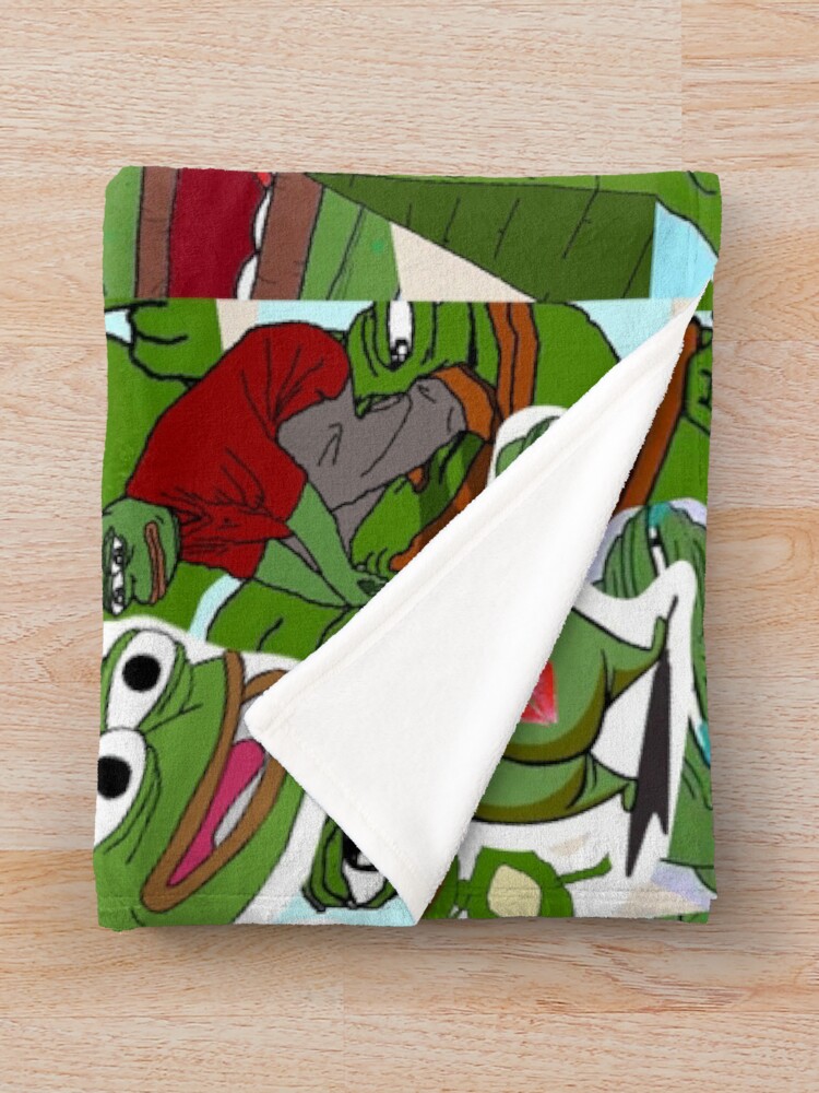 "Pepe Meme Love Collage" Throw Blanket by MousMuse | Redbubble