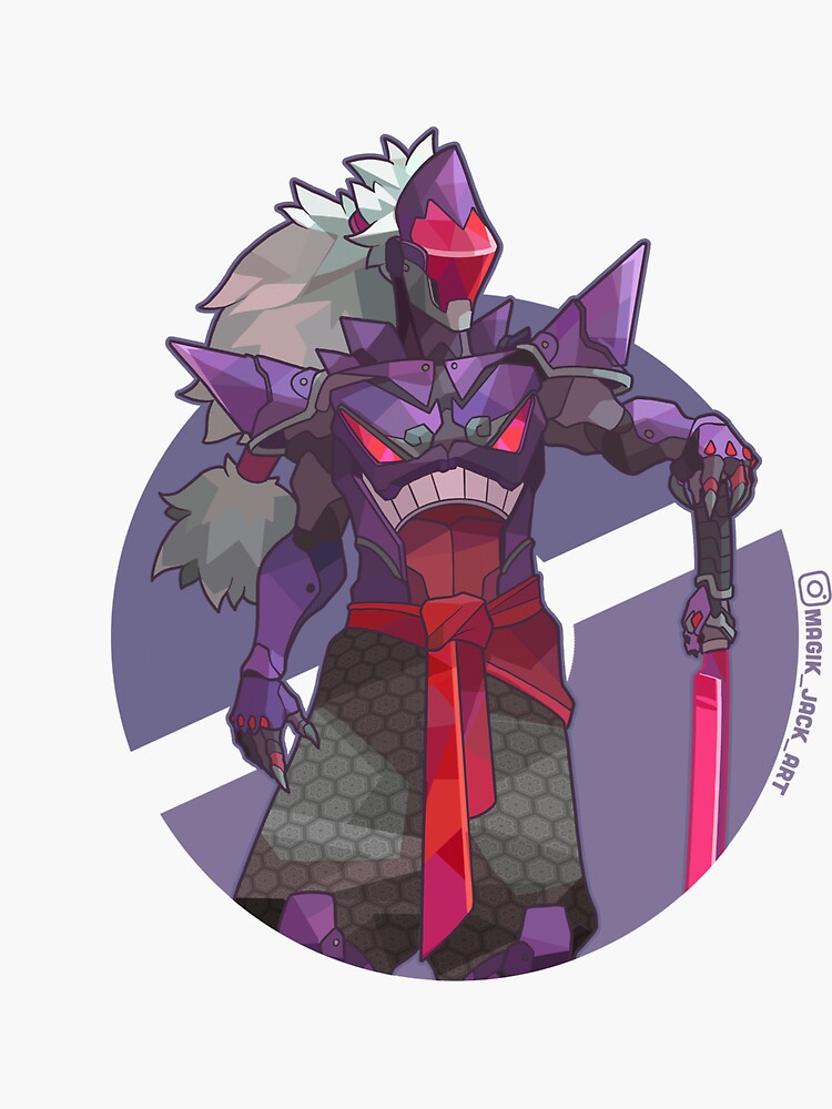 "Blade of the Purple Smog" Sticker for Sale by MrMagikMan | Redbubble