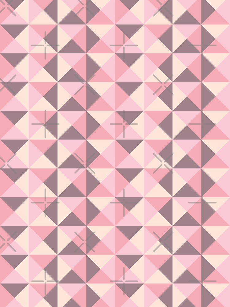 "Rotated Square Diagonals Triangle Pattern 001 - Pink Purple Beige ...