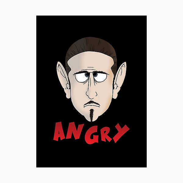 "Angry emotion face fear (black background)" Photographic Print by ...