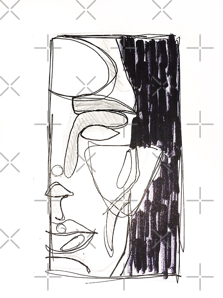 "Messy Face Line Art" Poster for Sale by brianzebrain | Redbubble