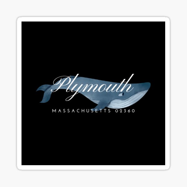 "Plymouth, MA Whale Sticker" Sticker for Sale by AshMartel | Redbubble