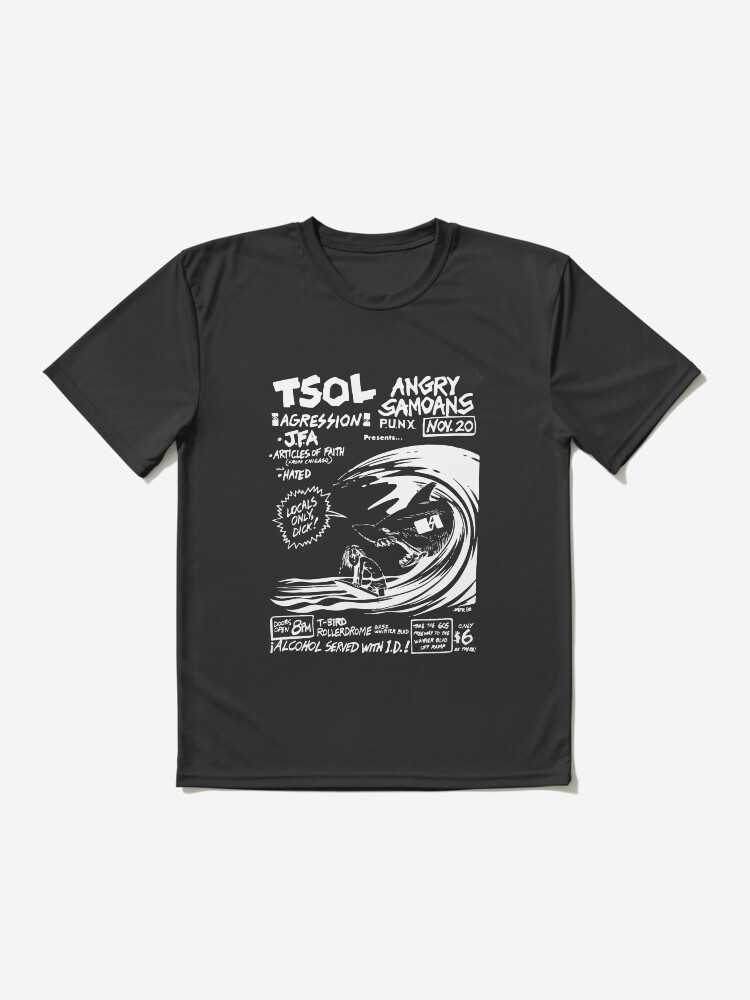 "Old 1982 L.A. punk show poster – TSOL & Angry Samoans" Active T-Shirt ...