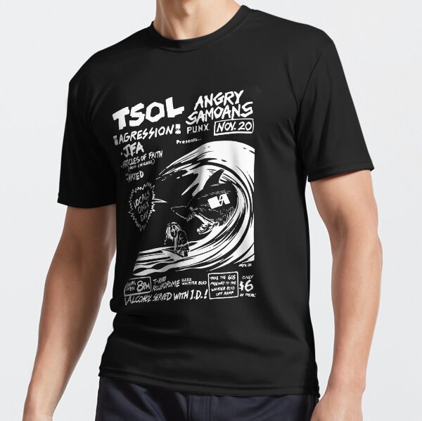 "Old 1982 L.A. punk show poster – TSOL & Angry Samoans" Active T-Shirt ...
