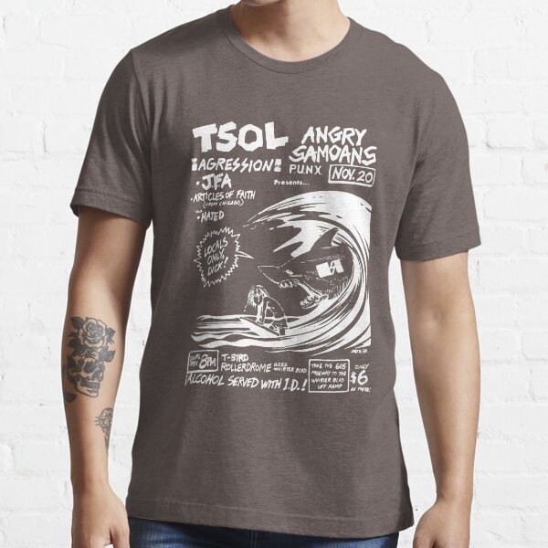 "Old 1982 L.A. punk show poster – TSOL & Angry Samoans" T-shirt for ...