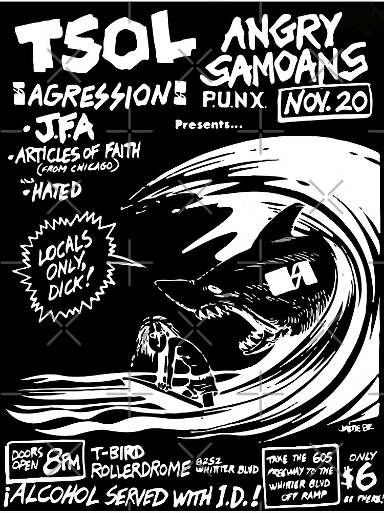 "Old 1982 L.A. punk show poster – TSOL & Angry Samoans" Poster for Sale ...