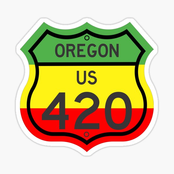 "Oregon Highway 420 in Rasta Colours" Sticker by Kiwidom | Redbubble