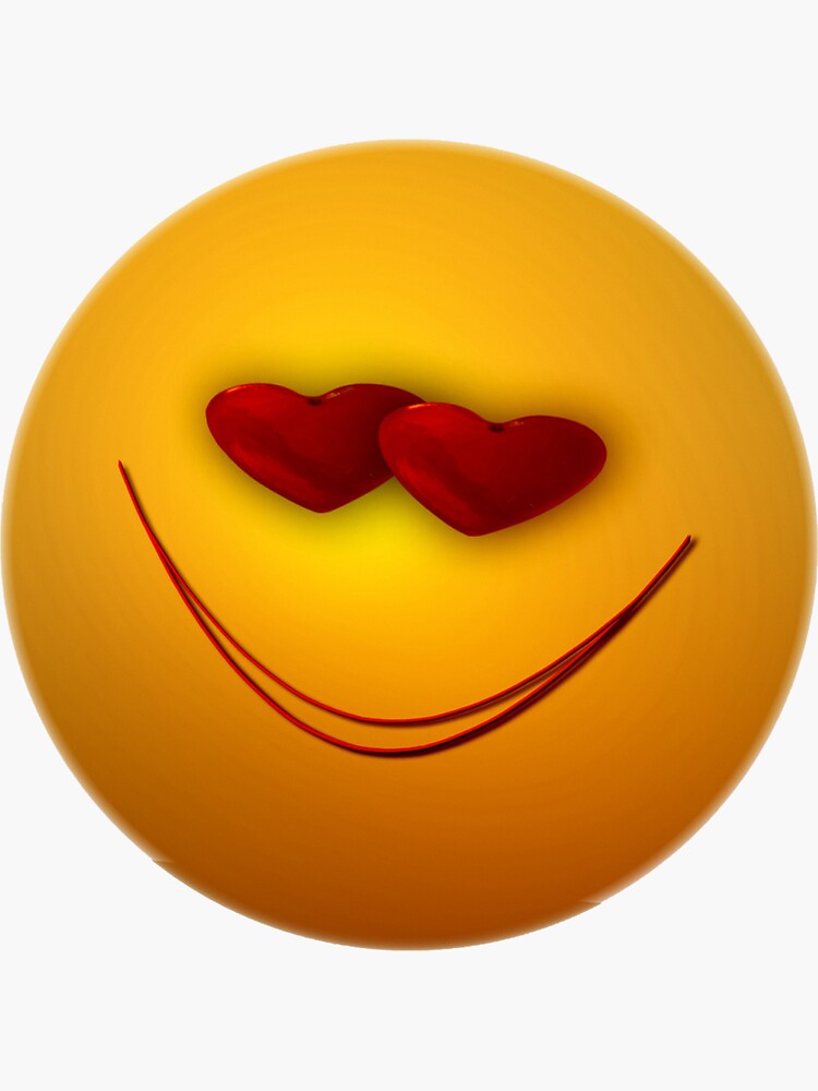 "Hearts and Smiles, laugh face smiley" Sticker by wabeen | Redbubble
