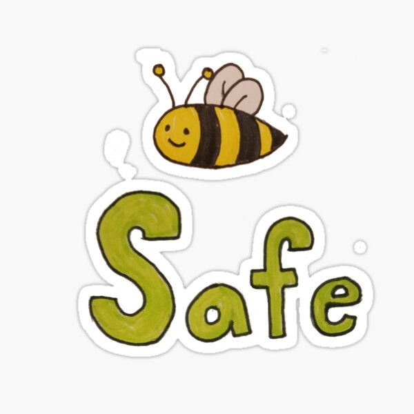 "Bee Safe" Sticker by sistersgrimm | Redbubble