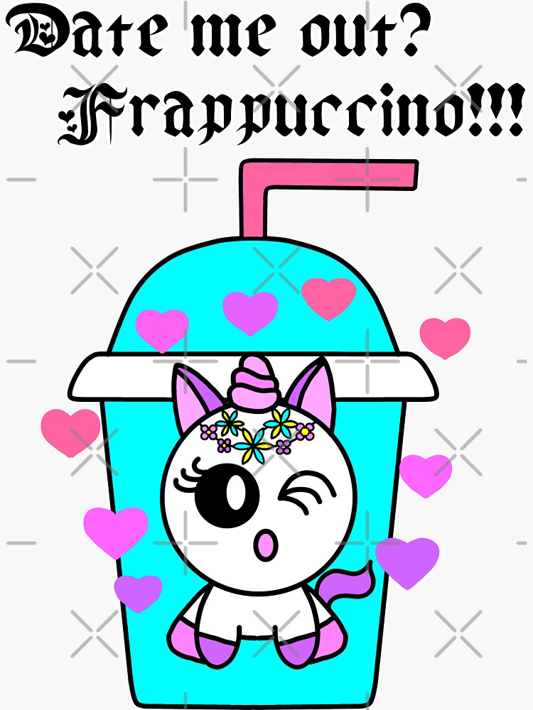 "Kawaii Unicorn Frappuccino Cold Drinks Dating Love Cute" Sticker by ...