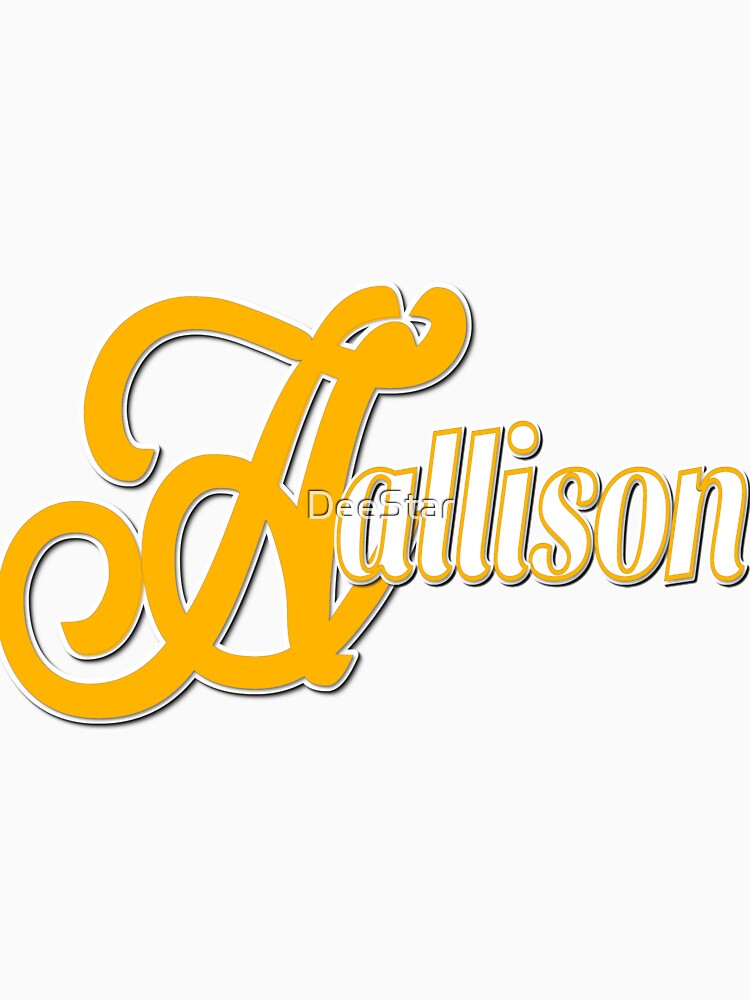 "Allison. Name in Orange and White" T-shirt by DeeStar | Redbubble
